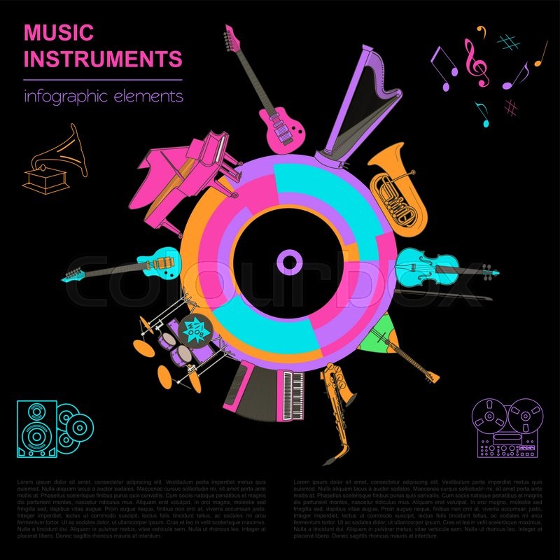 Musical instruments graphic template. ... | Stock vector | Colourbox