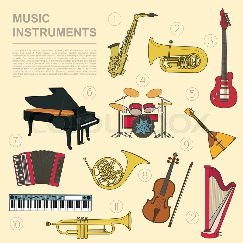 Musical instruments graphic template. ... | Stock vector | Colourbox