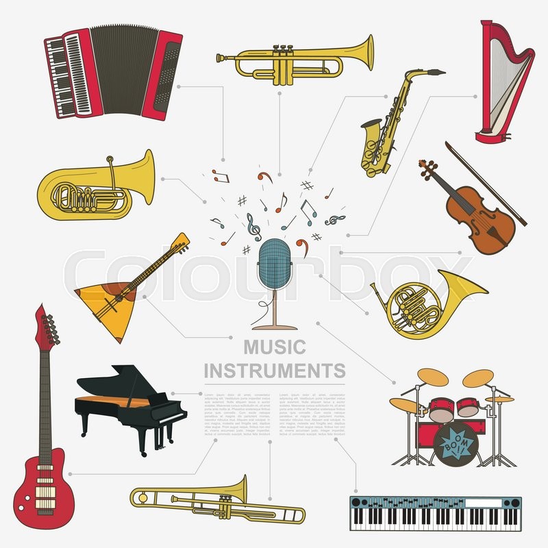 Musical instruments graphic template. ... | Stock vector | Colourbox