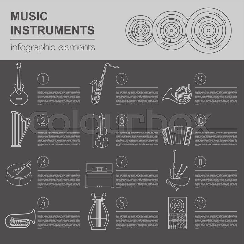 Musical instruments graphic template. ... | Stock vector | Colourbox