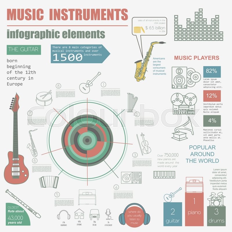 Musical instruments graphic template. ... | Stock vector | Colourbox