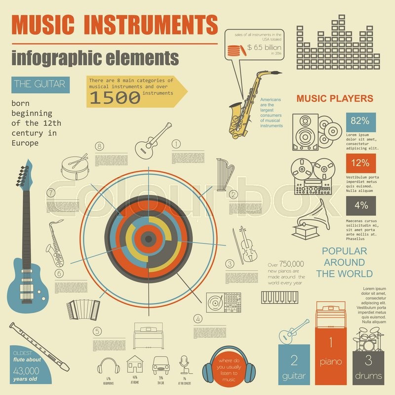 Musical instruments graphic template. ... | Stock vector | Colourbox
