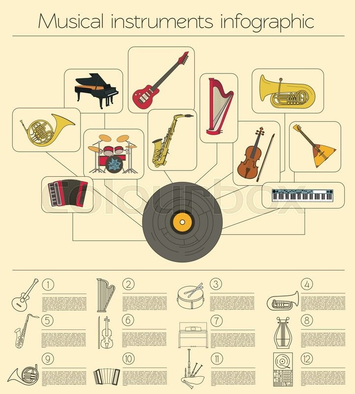Musical instruments graphic template. ... | Stock vector | Colourbox