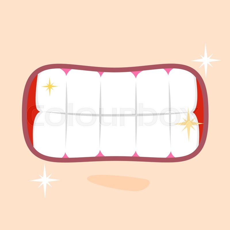 \Shiny healthy teeth in close up ... | Stock vector | Colourbox