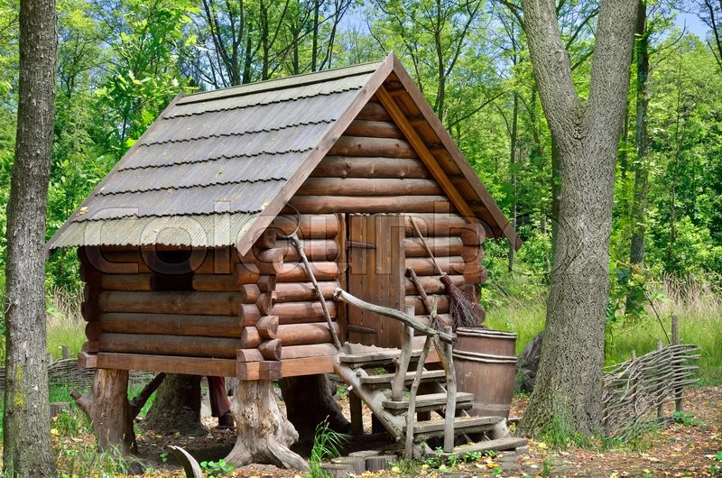 Wooden hut in the forest, house of ... | Stock image | Colourbox