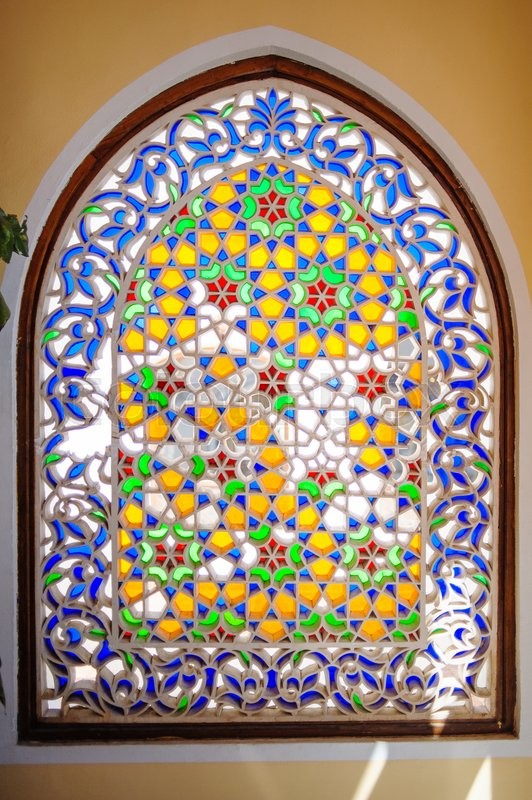 Beautiful mosaic window in oriental ... | Stock image | Colourbox