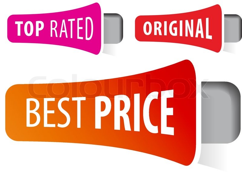 Set of stickers for exclusive sales ... | Stock vector | Colourbox