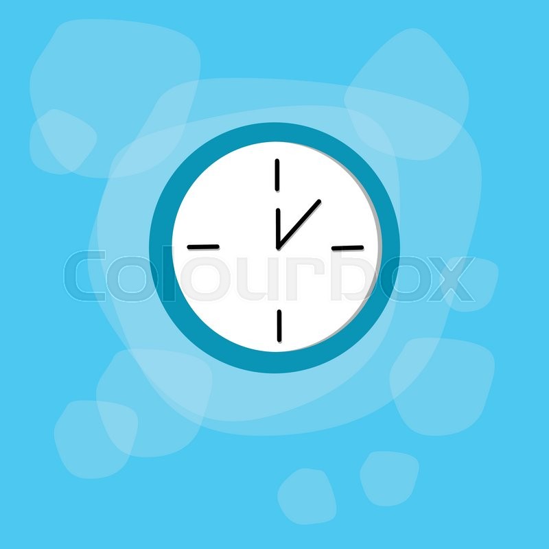 Clock Time Blue Icon Flat Vector ... | Stock vector | Colourbox
