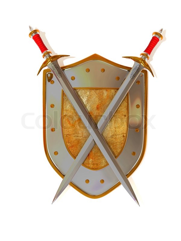 Shild med sværd . | Stock foto | Colourbox