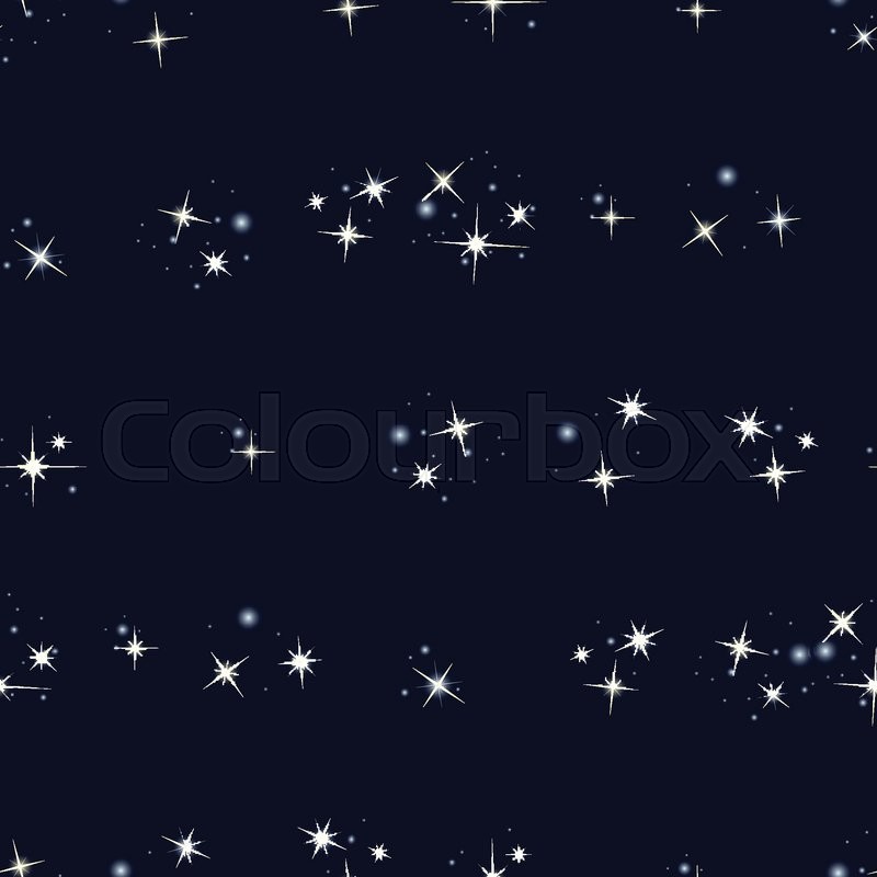 Starry sky. Seamless pattern with ... | Stock vector | Colourbox