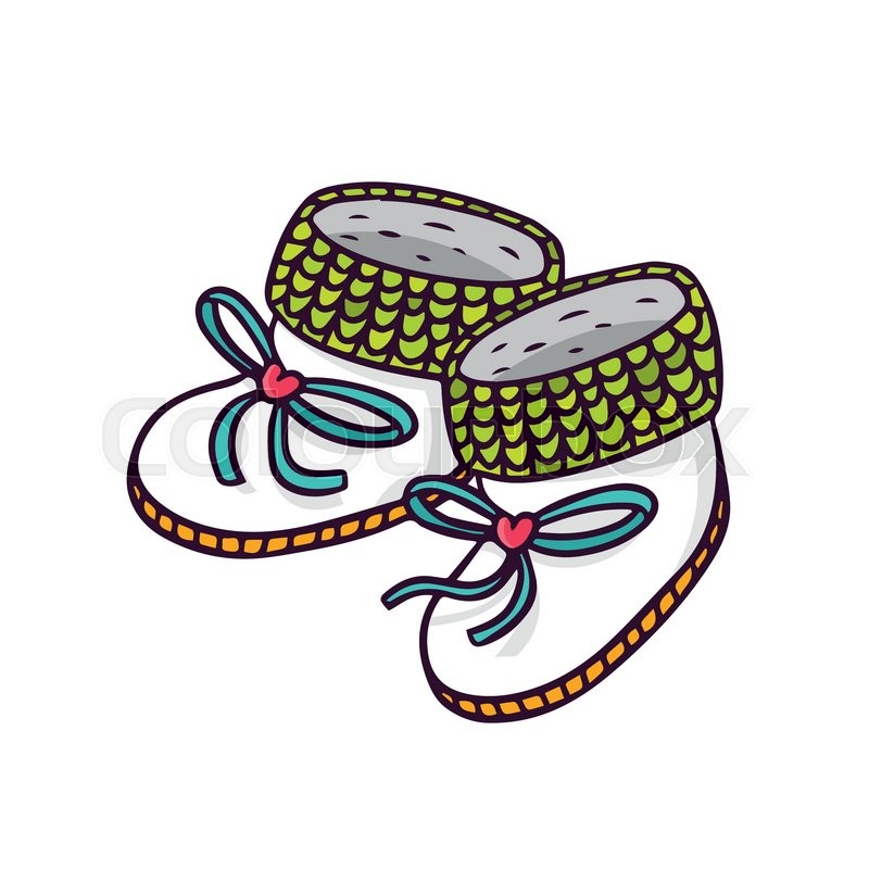 Baby booties, bright vector children ... | Stock vector | Colourbox