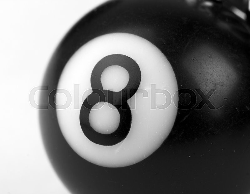Close-up of a small 8-ball. In B/W | Stock image | Colourbox
