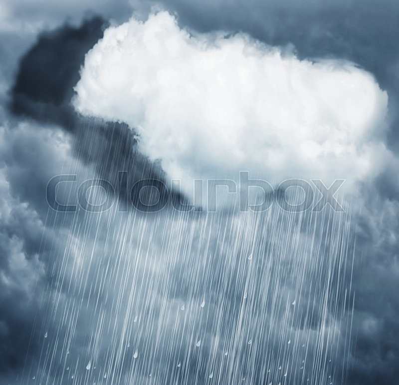 Cloud with shadow, raining over grey ... | Stock image | Colourbox