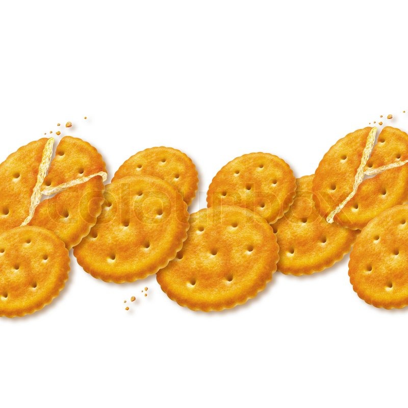Round crackers isolated on white ... | Stock Photo | Colourbox