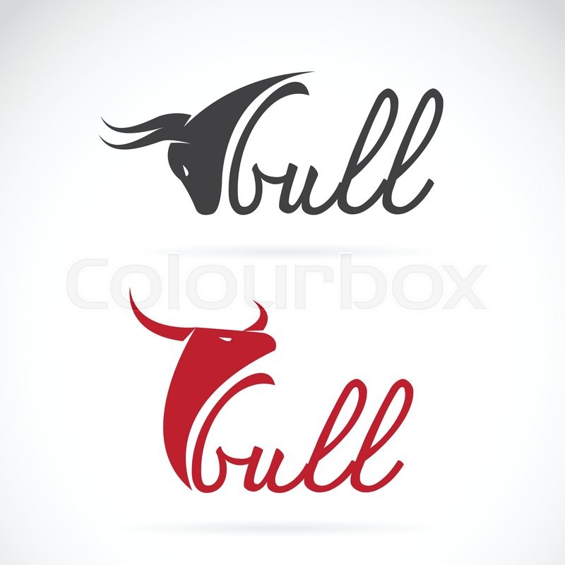 Vector design bull is text on a white ... | Stock vector | Colourbox