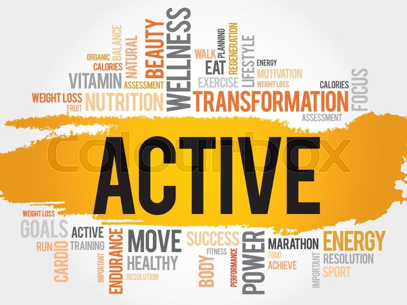 ACTIVE word cloud, fitness, sport, ... | Stock vector | Colourbox