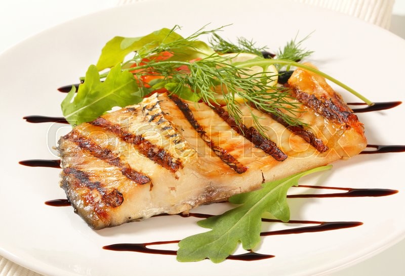 Grilled carp fillet with balsamic ... | Stock image | Colourbox