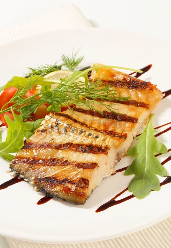 Grilled carp fillet with balsamic ... | Stock image | Colourbox