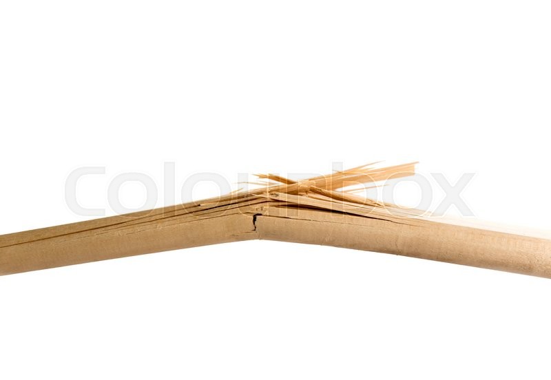 Broken wooden plank isolated on white | Stock image | Colourbox