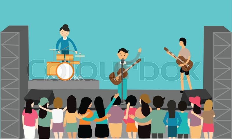 Music concert performance flat vector ... | Stock vector | Colourbox