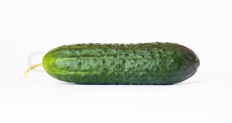 Single cucumber, isolated over white | Stock Photo | Colourbox