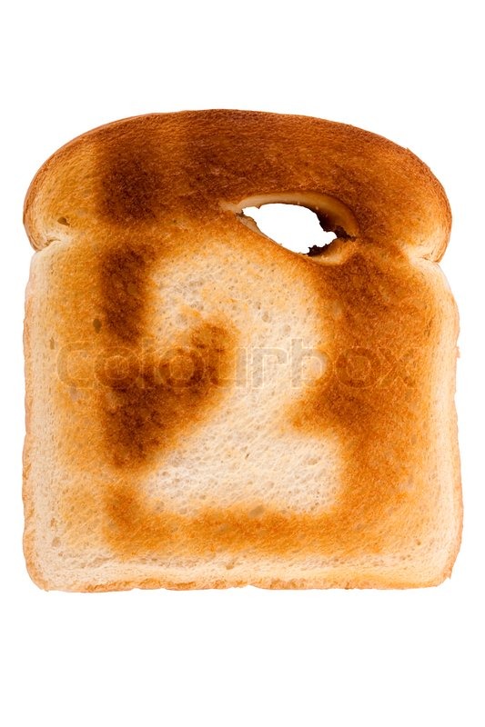 The number "2" printed on the bread in ... | Stock Photo | Colourbox