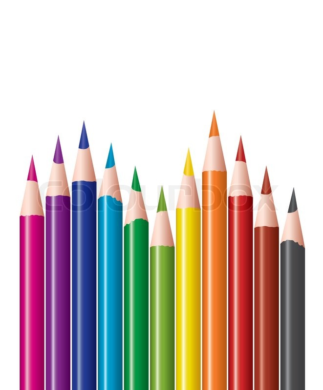Vector Set Of Colored Pencils Stock Vector Colourbox