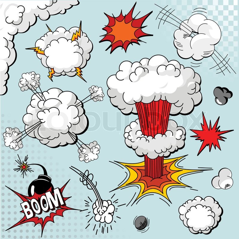 Comic book explosion elements for your ... | Stock vector | Colourbox
