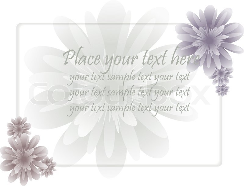 Rahmen mit Blumen und Text in ... | Stock-Vektor | Colourbox