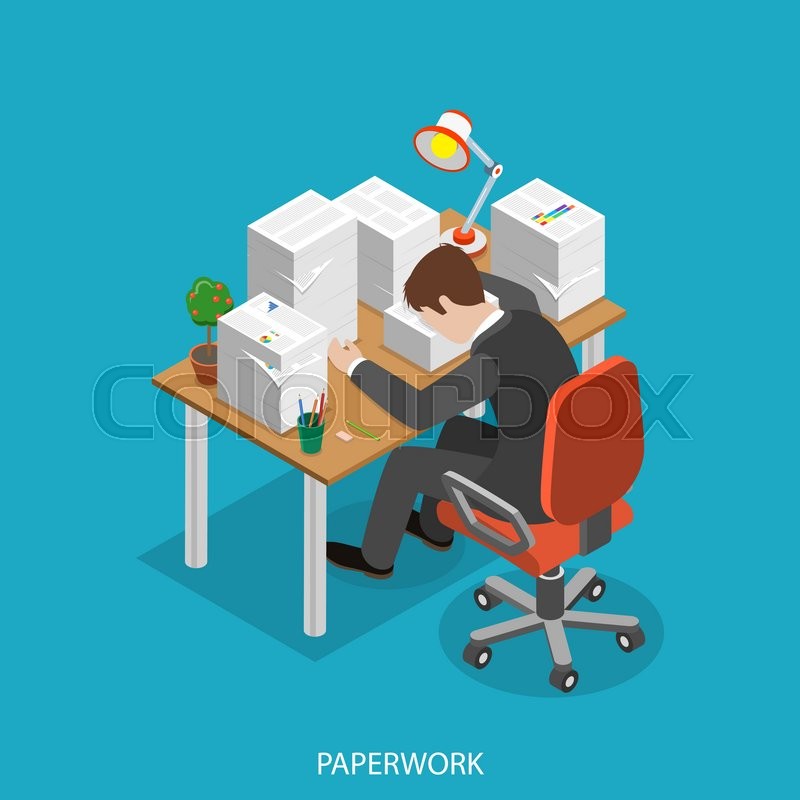 Paperwork isometric flat vector ... | Stock vector | Colourbox