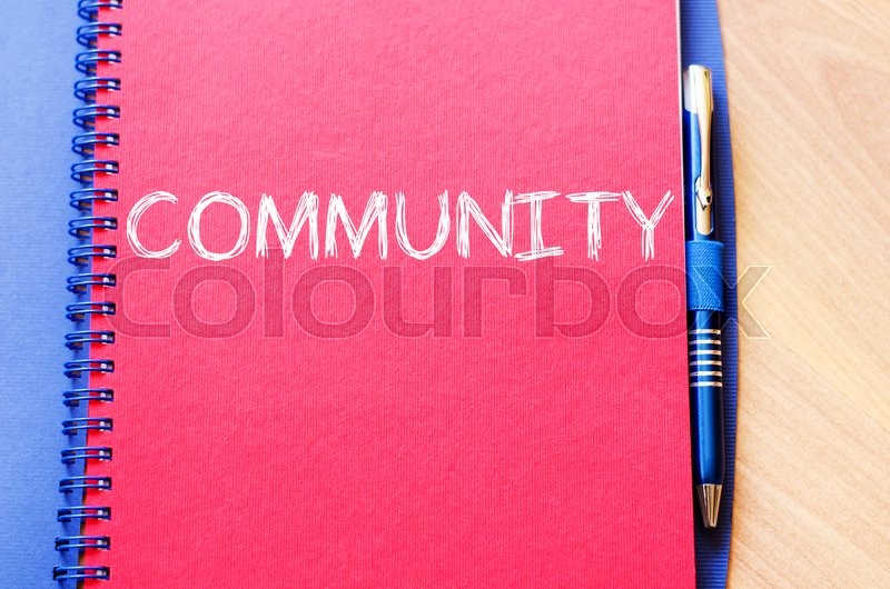 Community text concept write on ... | Stock image | Colourbox