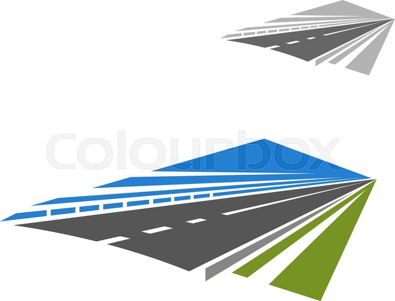 Icon of speedy highway or freeway with ... | Stock vector | Colourbox