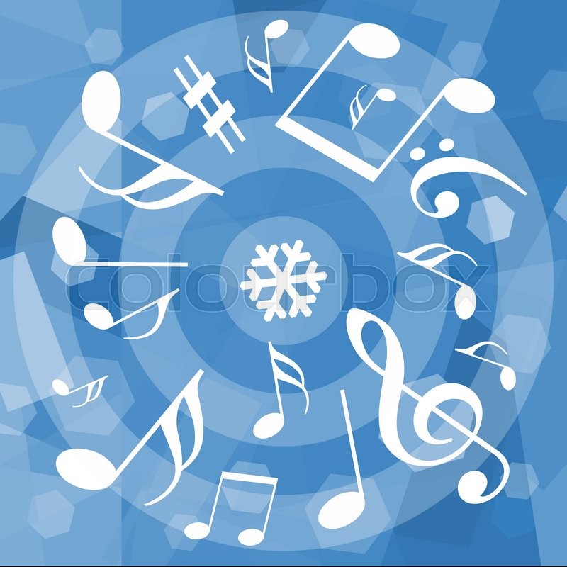 Musical note on winter background with ... | Stock image | Colourbox