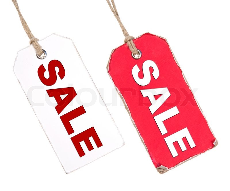 Red and White Sale Tag Set. Tags ... | Stock image | Colourbox