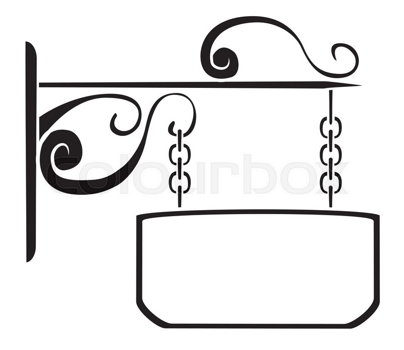 Black Silhouette : Classic Shop Sign | Stock vector | Colourbox