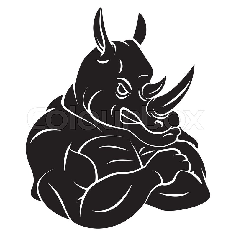 Rhino Strong Mascot | Stock vector | Colourbox
