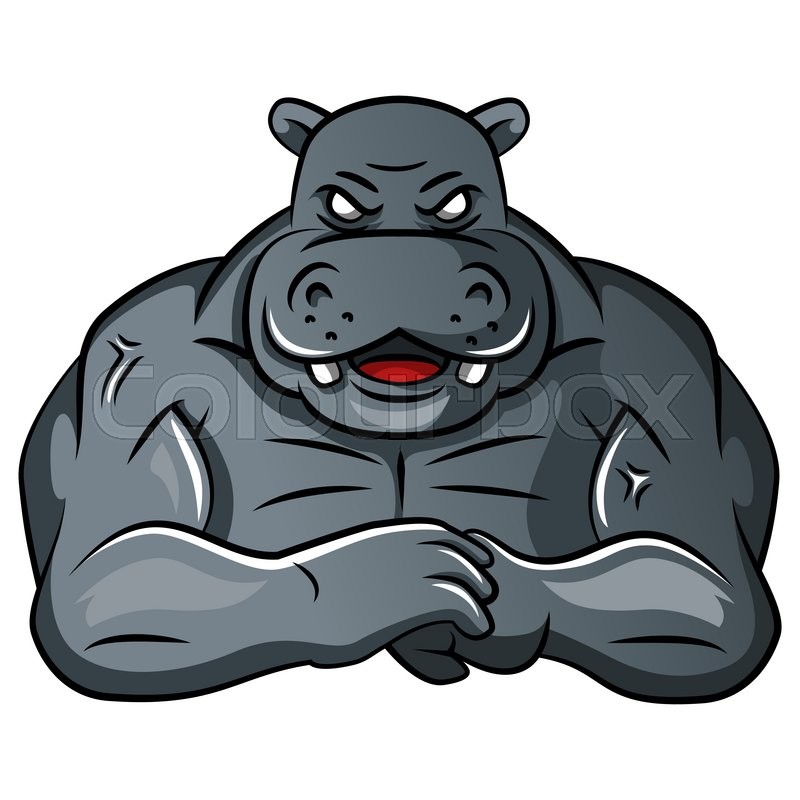 Hippo strong mascot | Stock vector | Colourbox