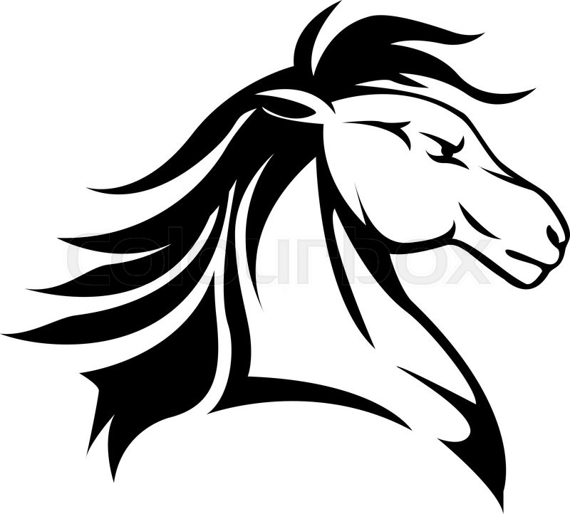 Horse head symbol illustration | Stock vector | Colourbox
