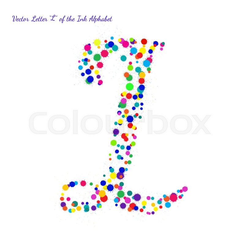 Vector Letter L from Bright Color Ink ... | Stock vector | Colourbox