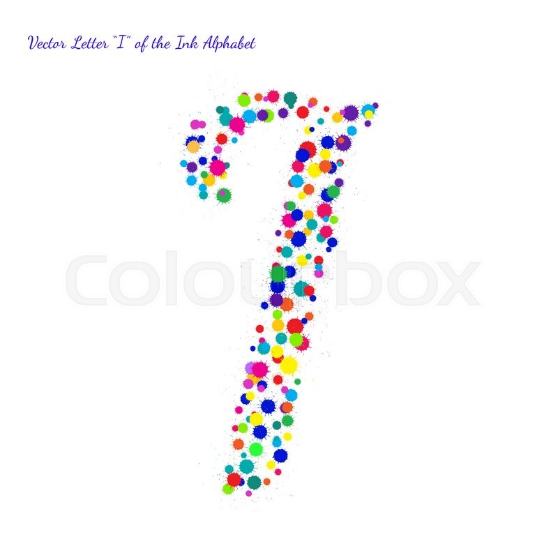 Vector Letter I from Bright Color Ink ... | Stock vector | Colourbox