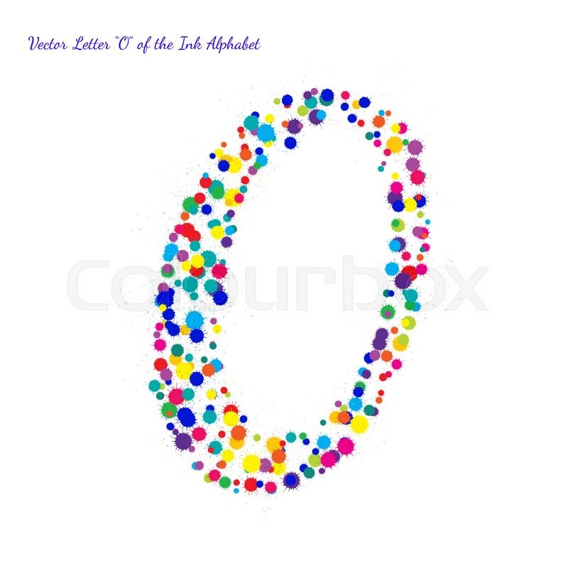 Vector Letter O from Bright Color Ink ... | Stock vector | Colourbox