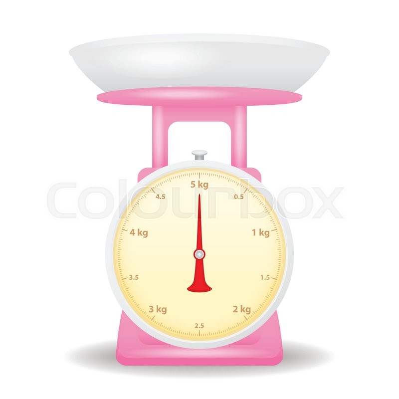 Pink color weight scale market isolate ... | Stock vector | Colourbox