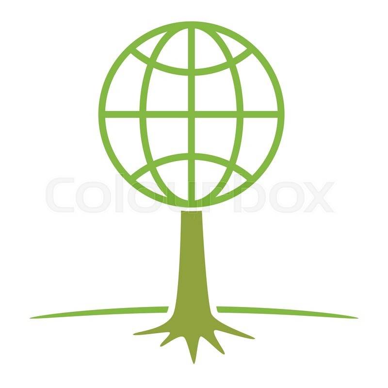 Earth globe as tree ecology nature ... | Stock vector | Colourbox