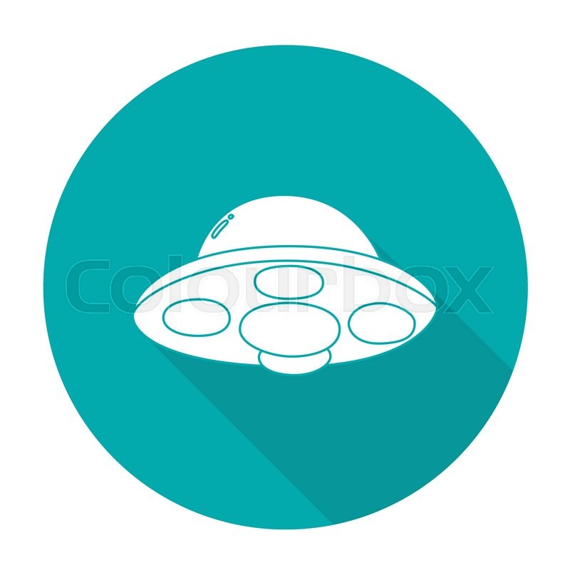 White vector UFO on color circle ... | Stock vector | Colourbox