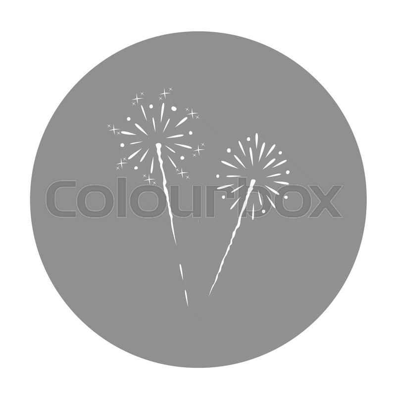 White vector Fireworks on color circle ... | Stock vector | Colourbox