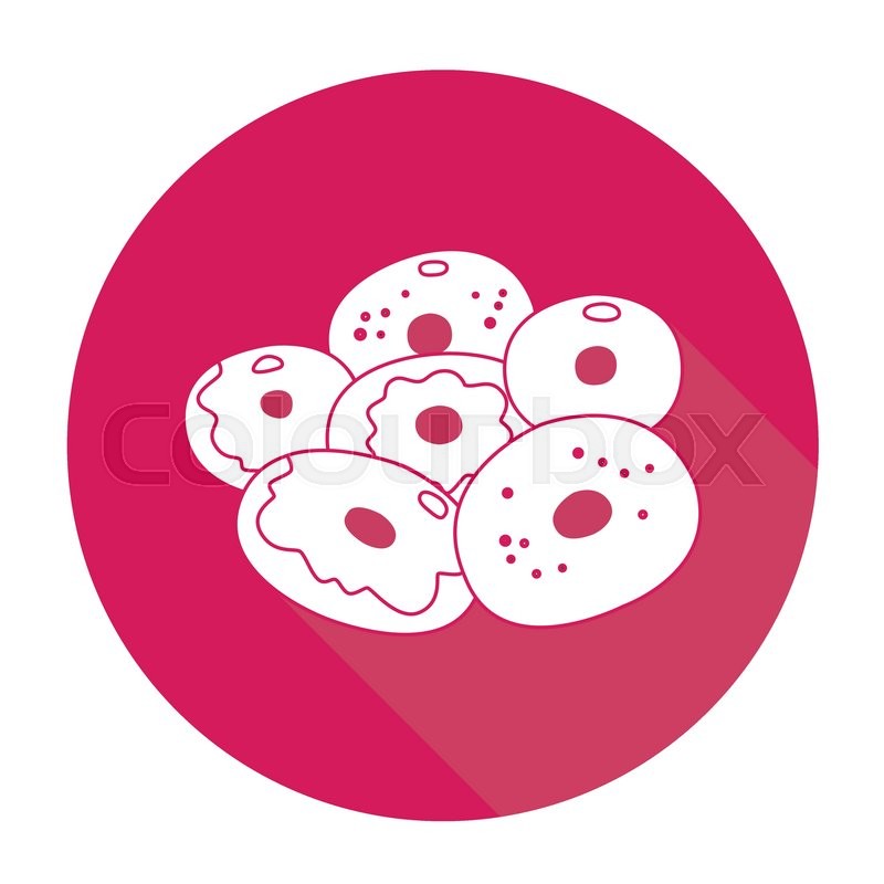 White vector donut on color circle ... | Stock vector | Colourbox