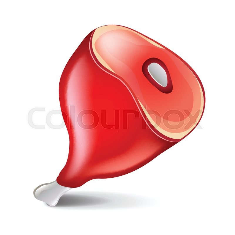 Meat leg isolated on white ... | Stock vector | Colourbox