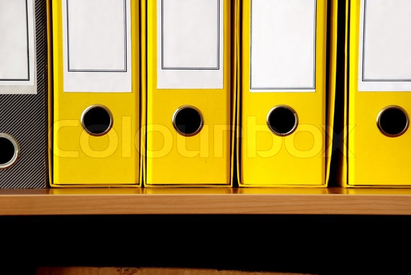 Yellow files | Stock image | Colourbox