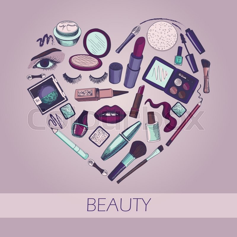 Flat illustration of cosmetic elements ... | Stock vector | Colourbox