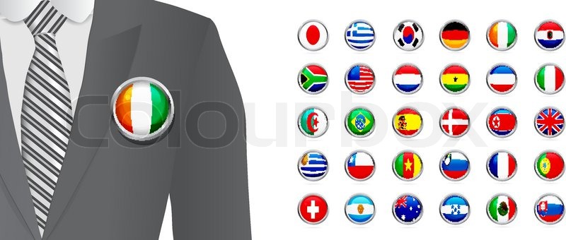 Diplomat with flag badge on white ... | Stock vector | Colourbox